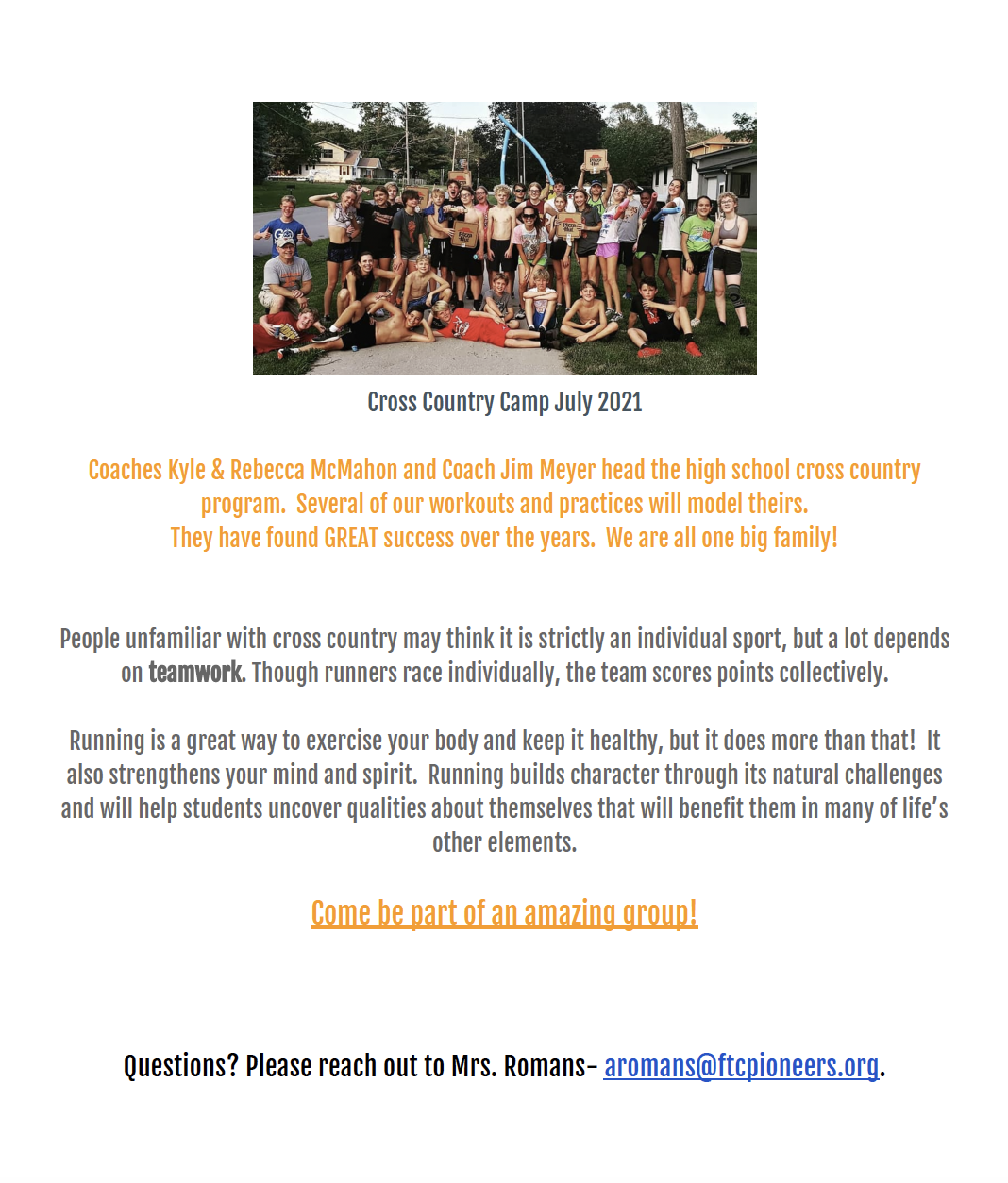 Junior High Cross Country – Fort Calhoun Community Schools